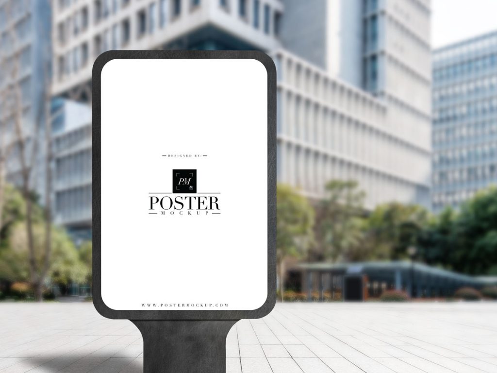 City Street Outdoor Advertisement Vertical Poster Mockup - Poster Mockup