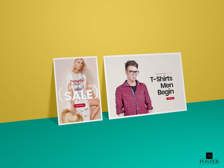 Horizontal And Vertical Poster Mockup For Branding - Poster Mockup