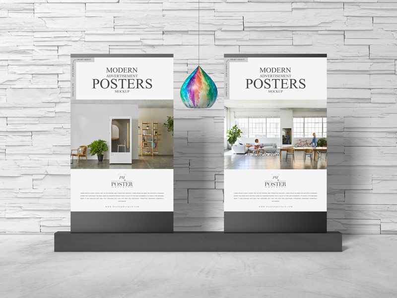 Modern Advertisement Posters Mockup - Poster Mockup