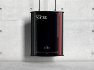 Curved Framed Poster Mockup - Poster Mockup