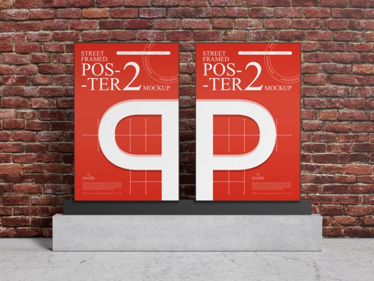 Street Two Framed Poster Mockup - Poster Mockup