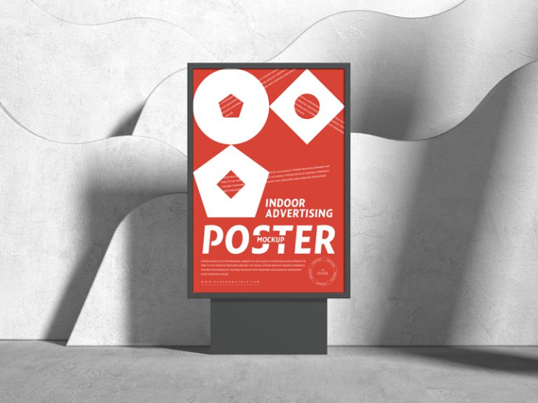 Elegant Indoor Advertising Poster Mockup - Poster Mockup