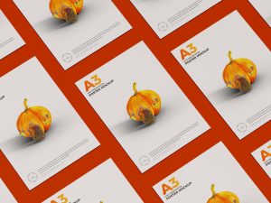 Pro A3 Grid Presentation Poster Mockup - Poster Mockup