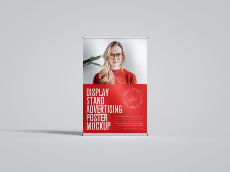 Display Stand Advertising Poster Mockup - Poster Mockup