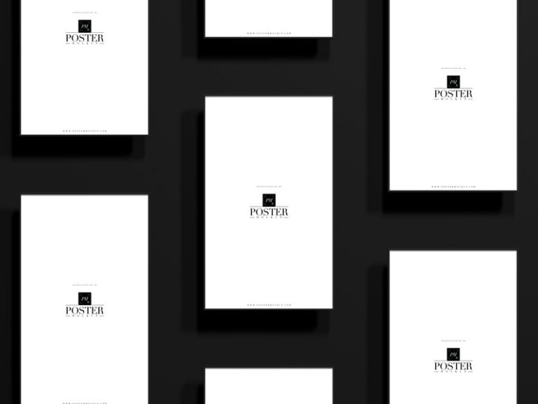 Grid Black Frames Poster Mockup - Poster Mockup