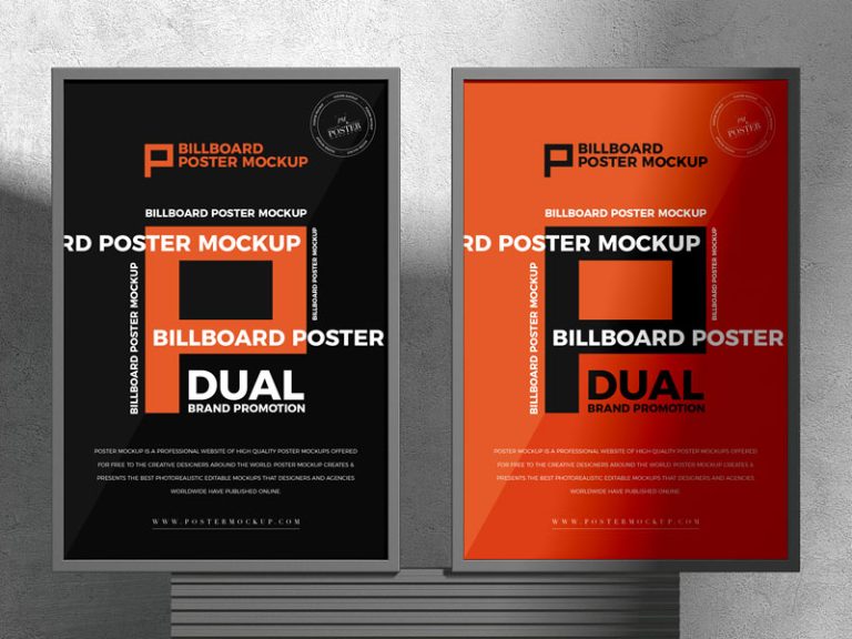 Brand Promotion Dual Billboard Poster Mockup - Poster Mockup