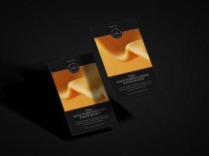 Dual Black Framed Floating Poster Mockup - Poster Mockup