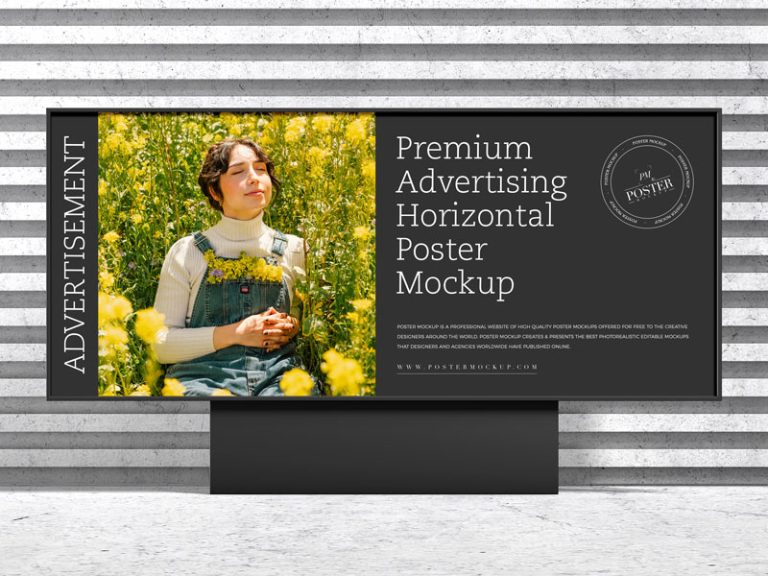 Premium Advertising Horizontal Poster Mockup - Poster Mockup