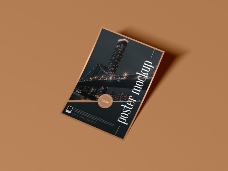 Free Curved Paper A3 Poster Mockup - Poster Mockup