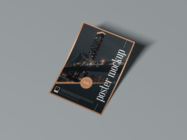 Free Curved Paper A3 Poster Mockup - Poster Mockup