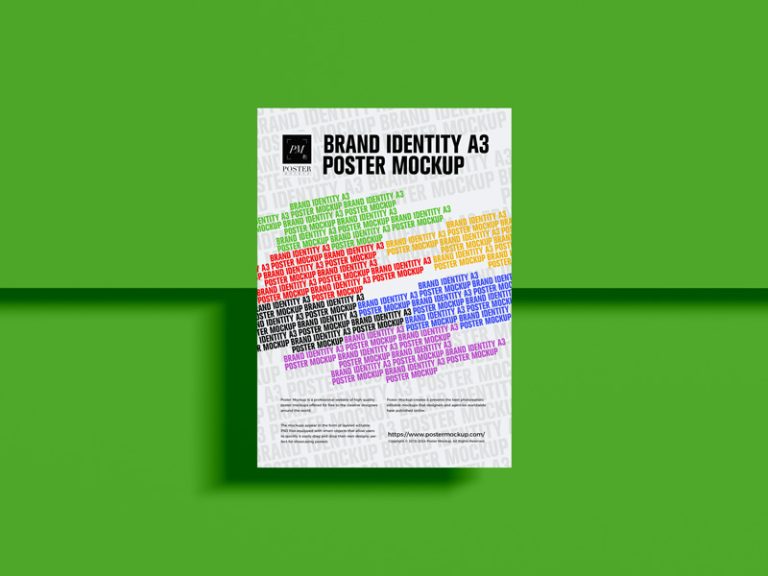 Free Brand Identity A3 Poster Mockup - Poster Mockup