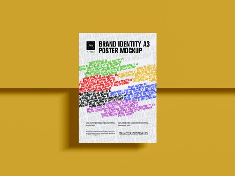 Free Brand Identity A3 Poster Mockup - Poster Mockup
