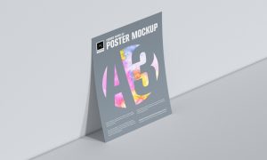 Free A3 Grid Advertising Poster Mockup - Poster Mockup