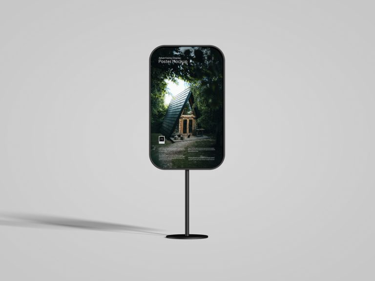 Free Premium Advertising Display Poster Mockup - Poster Mockup