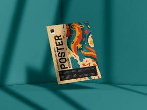 Free Floating Paper Branding Poster Mockup - Poster Mockup