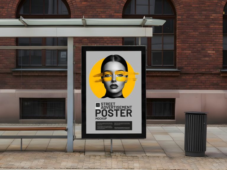 Free PSD Street Advertisement Poster Mockup - Poster Mockup